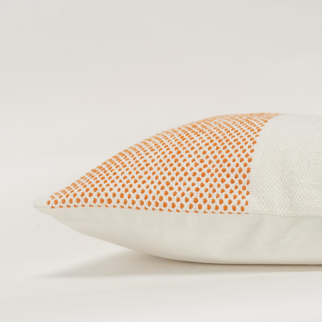 LAM ORANGE COLOR BLOCK STRIPE MODERN INDUSTRIAL THROW PILLOW | STAG & MANOR