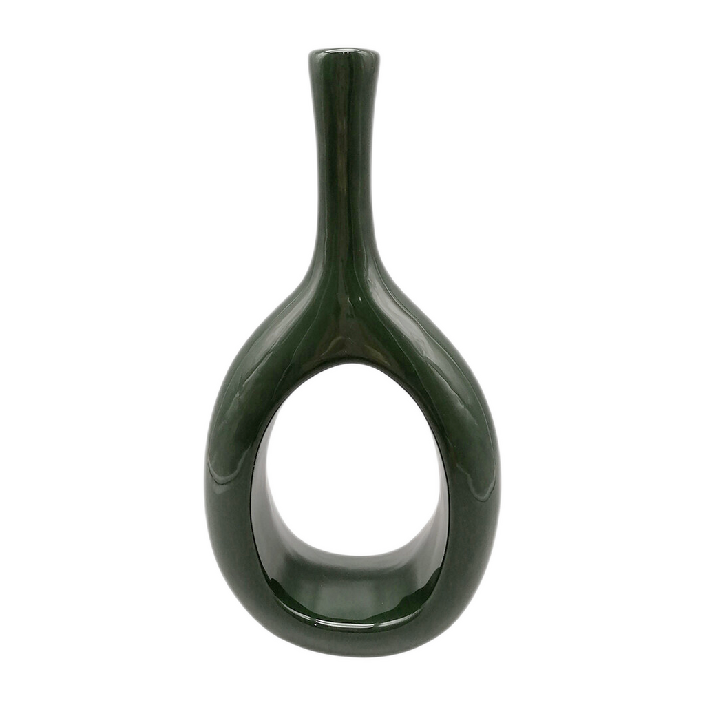 JADE CURVED OPEN CUT OUT VASE | STAG & MANOR