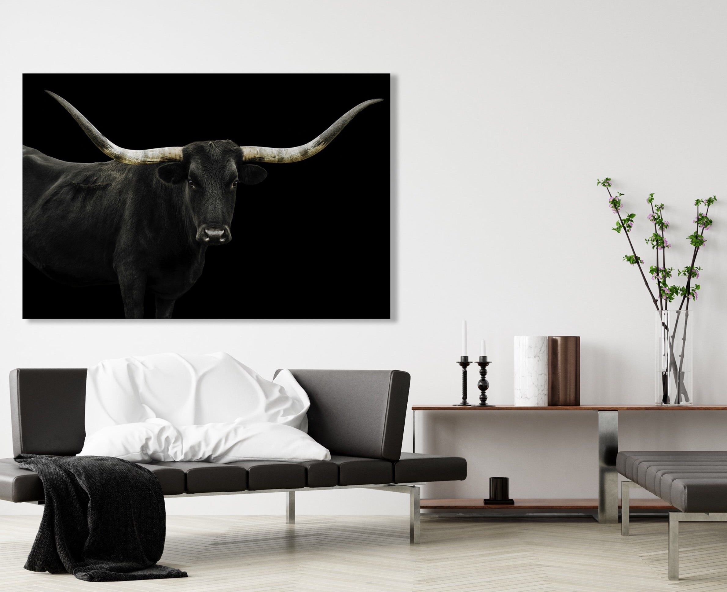 Longhorn 4 by Adam Mowery | stretched canvas wall art | STAG & MANOR