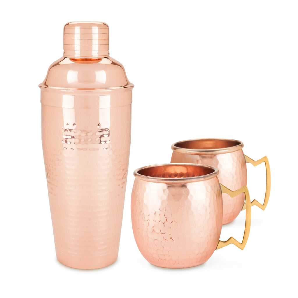 HAMMERED COPPER BAR SET | STAG & MANOR