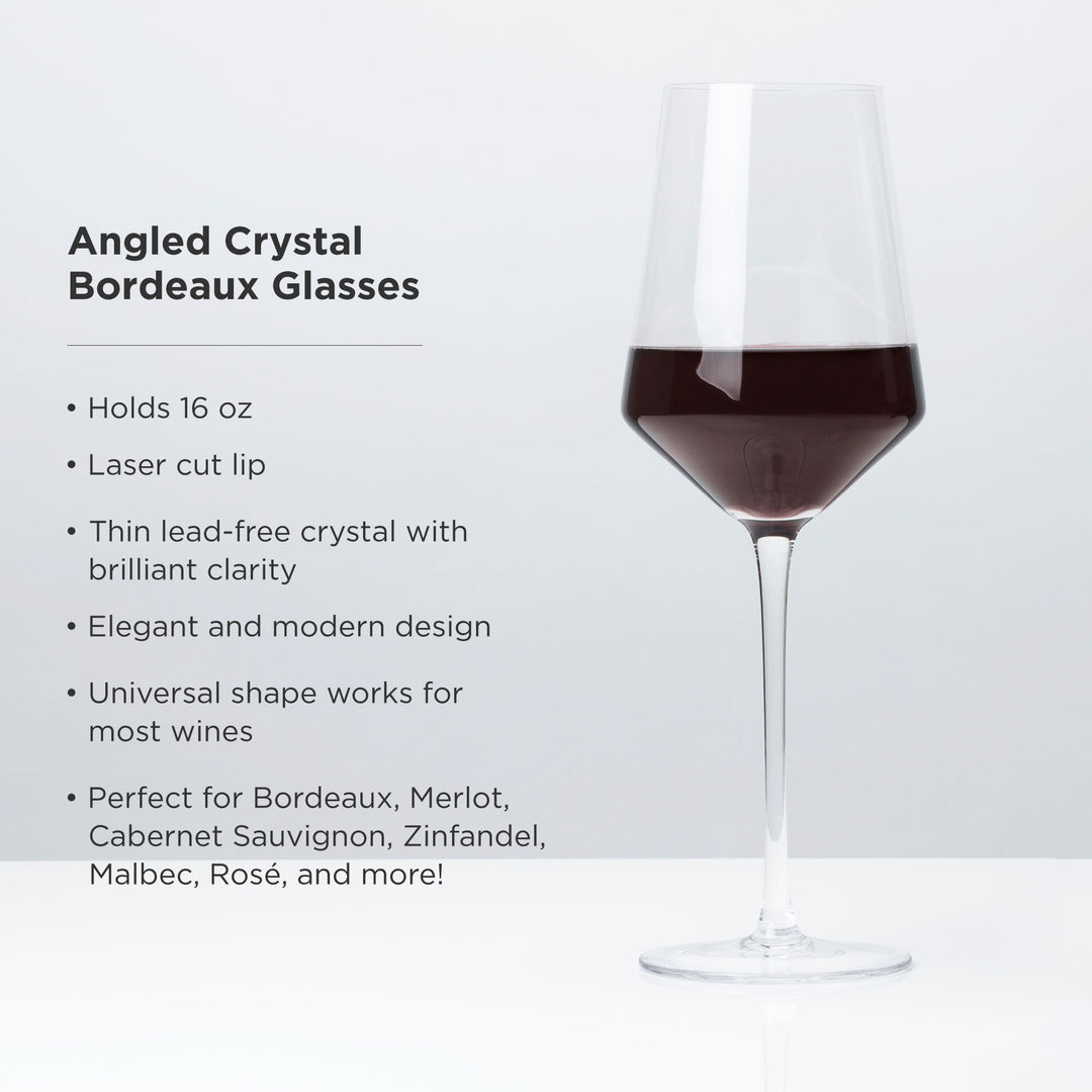 ANGLED CRYSTAL WINE GLASSES | STAG & MANOR